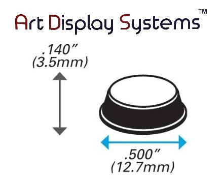 Art Display Systems Clear Cylindrical (0.5 x 0.14) Self-Adhesive Prote ...