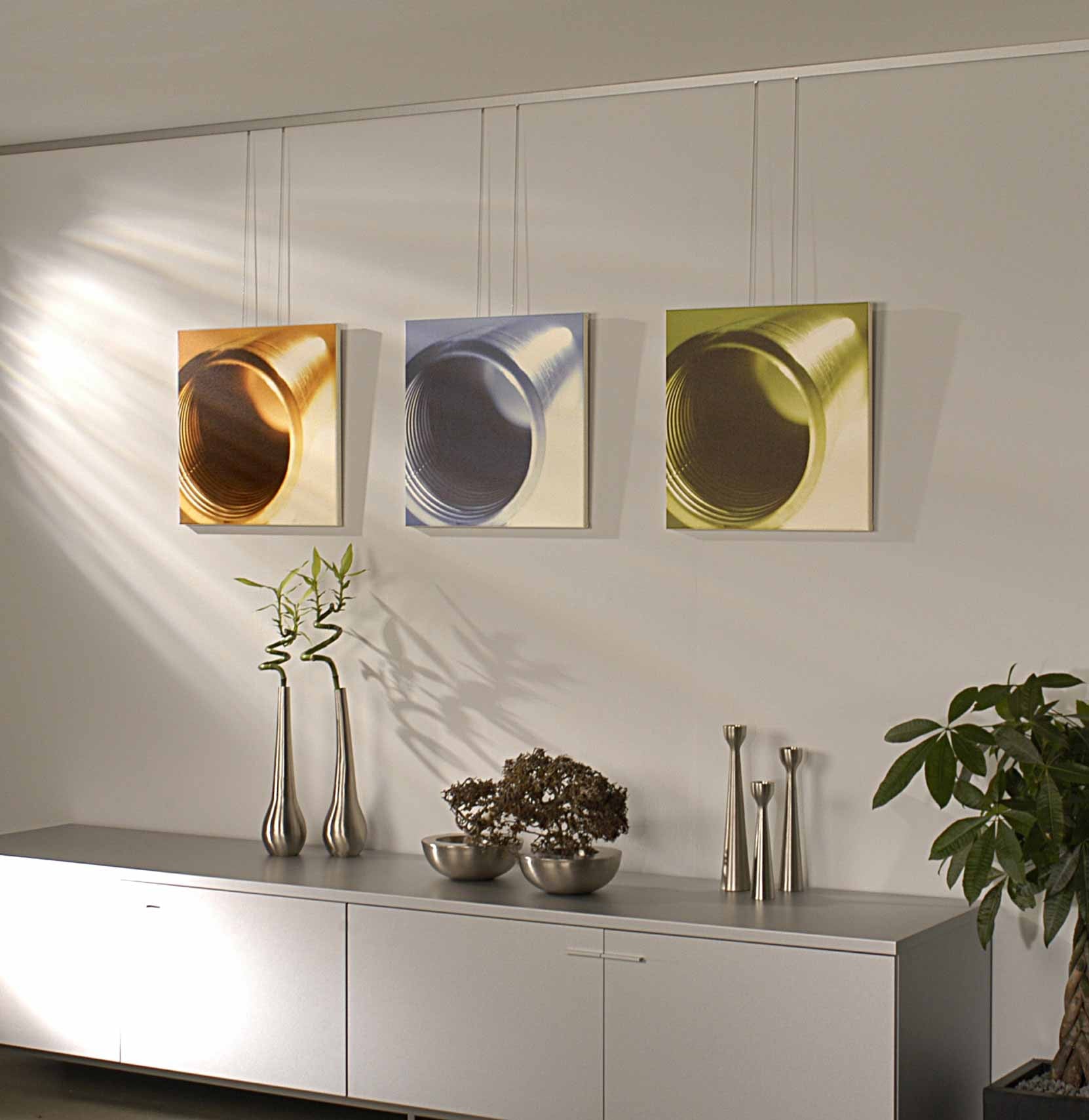 Arti Gallery Silver Picture Hanging System Deluxe Rail Kit (With Twist ...