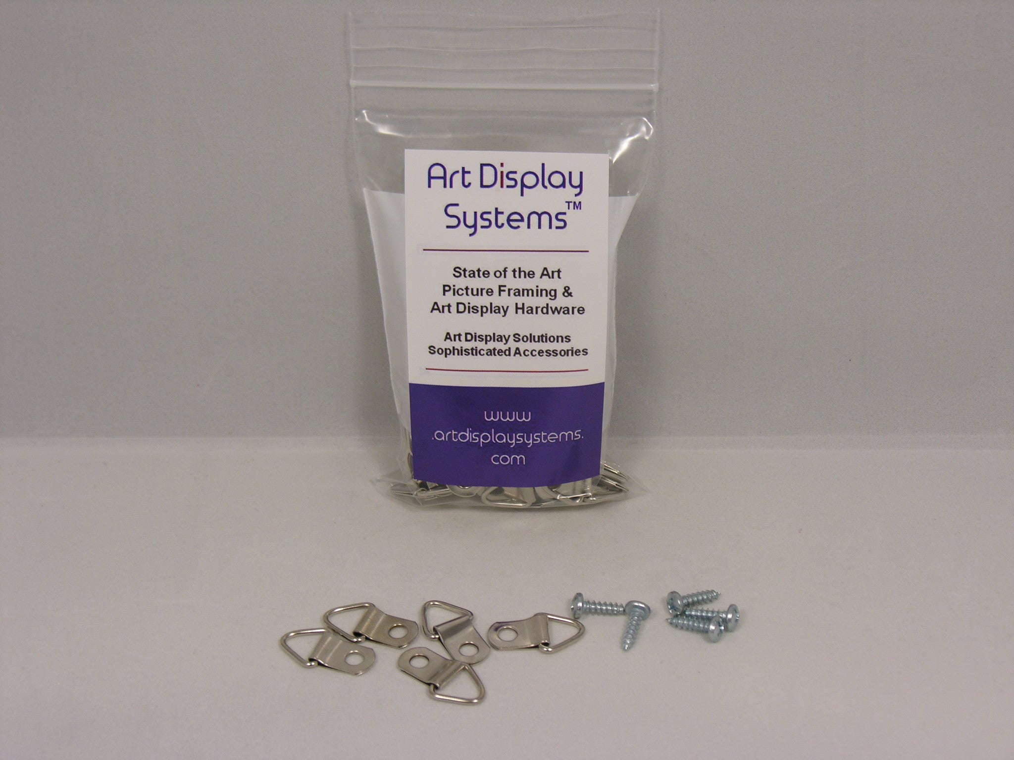 Triangle D-Ring Strap Hangers with #6-1/2" Screws – ADS ART DISPLAY SYSTEMS